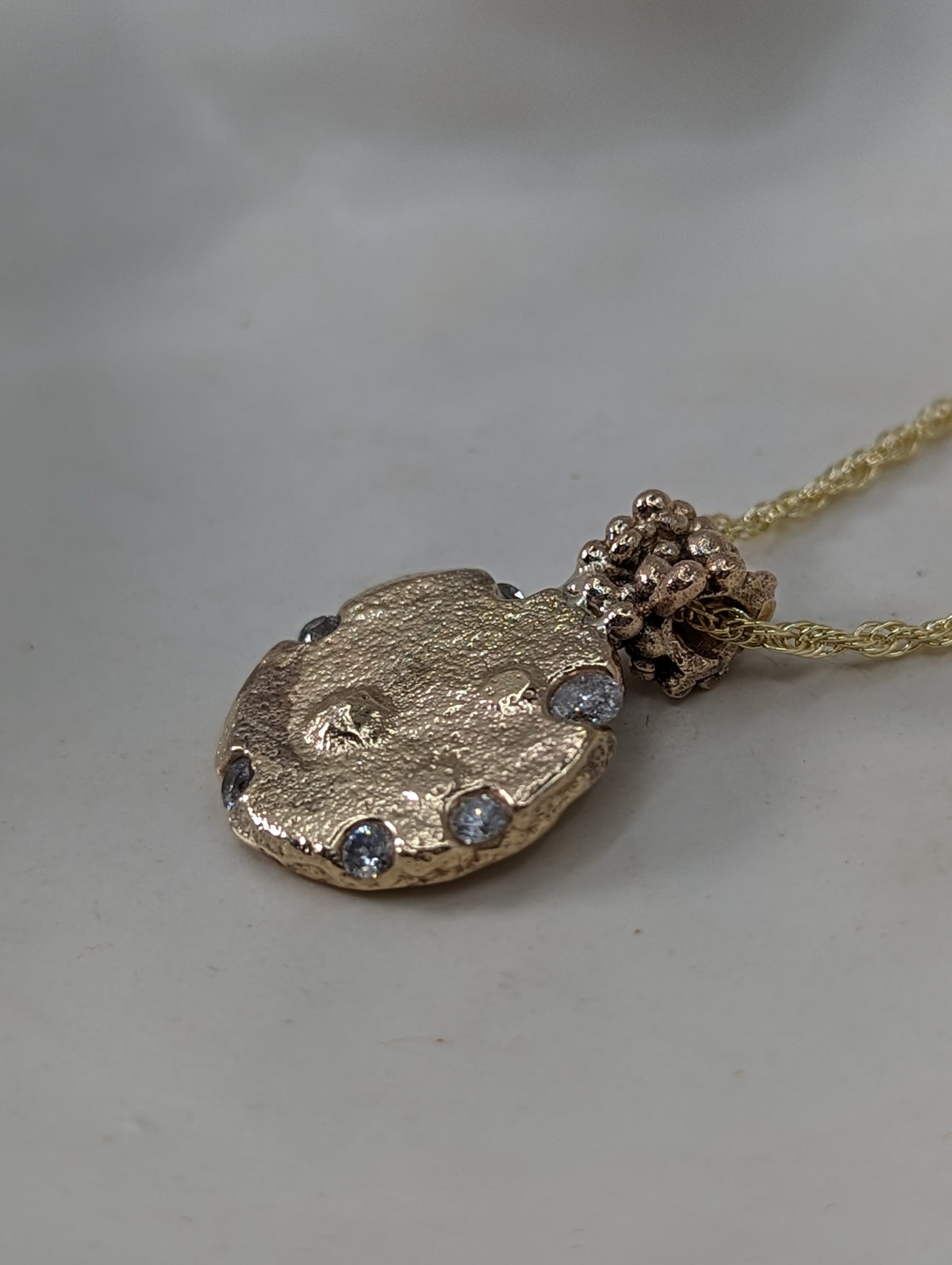 Solid Gold and Diamond Sand Cast Pendant | 9K Yellow gold – MILLY MAUNDER